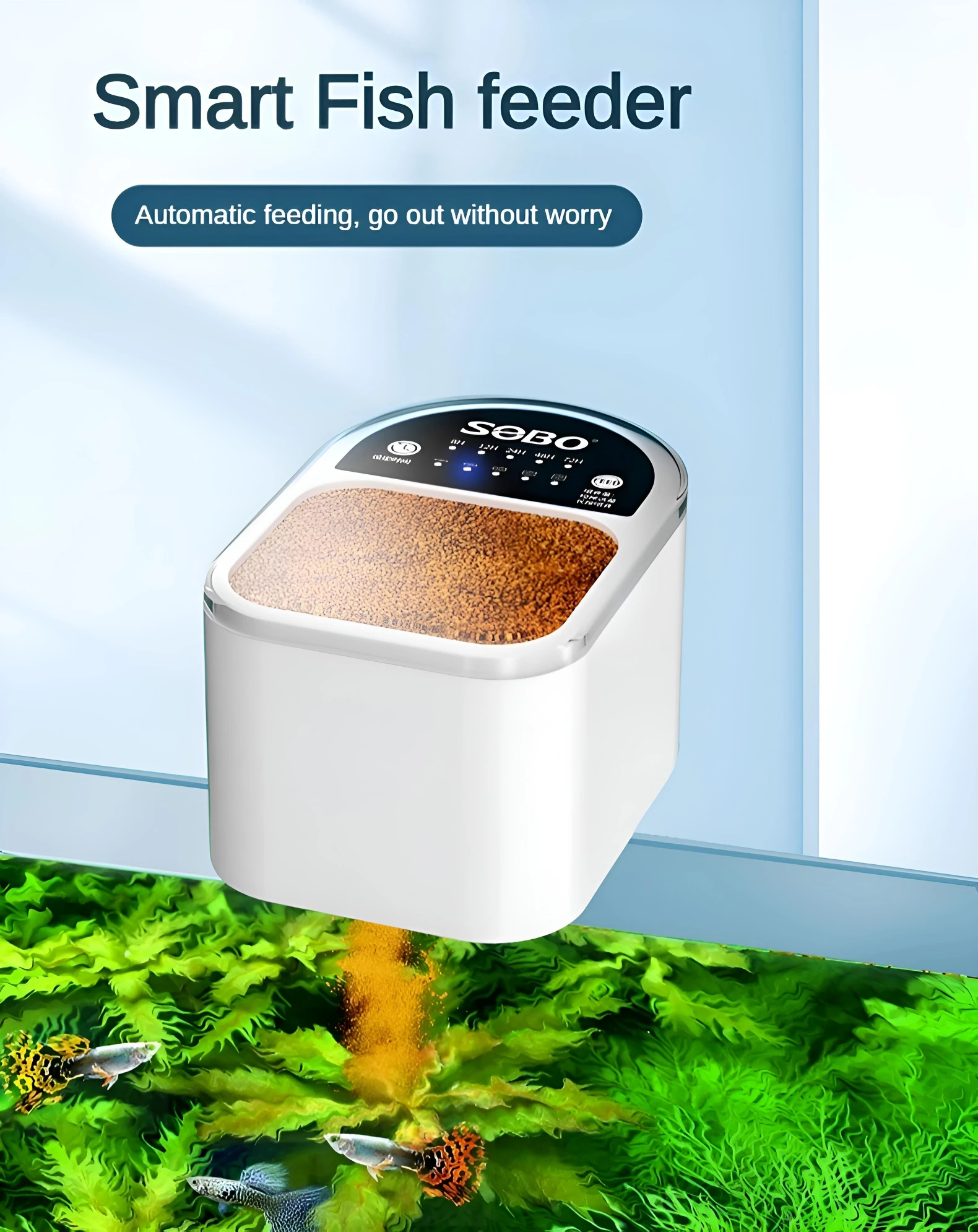 Fish feeder/automatic fish tank feeder/5-speed feed -5-speed timed ...