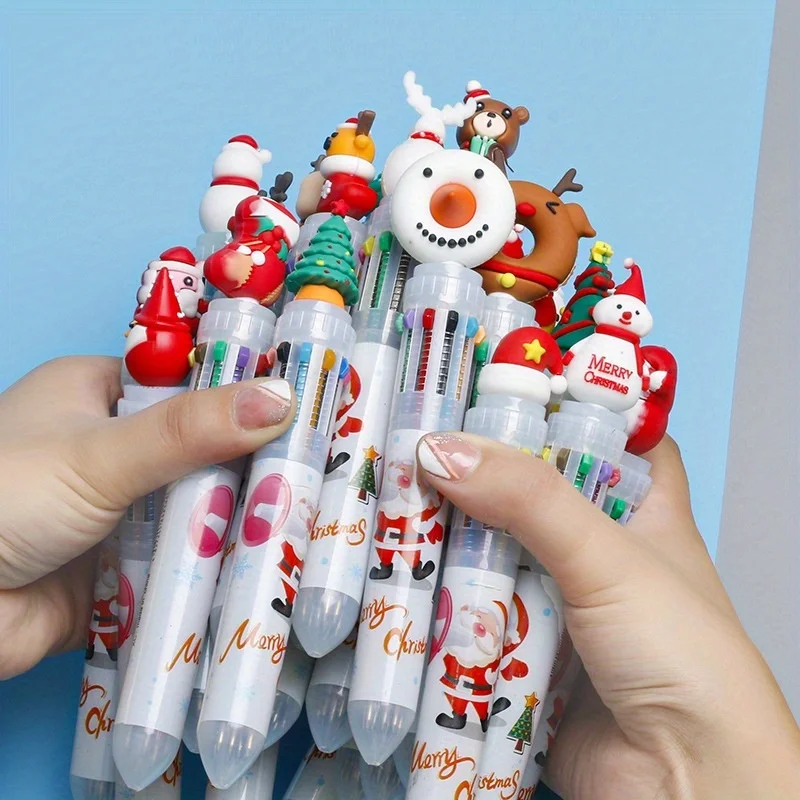 3Pcs-6-10-Colors-Random-Christmas-Ballpoint-Pen-Cute-Santa-Claus ...