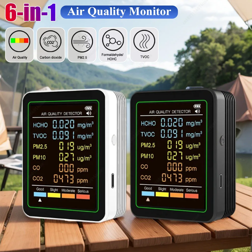Large Color Screen Air Quality Monitor Real-Time Air Quality Tester ...
