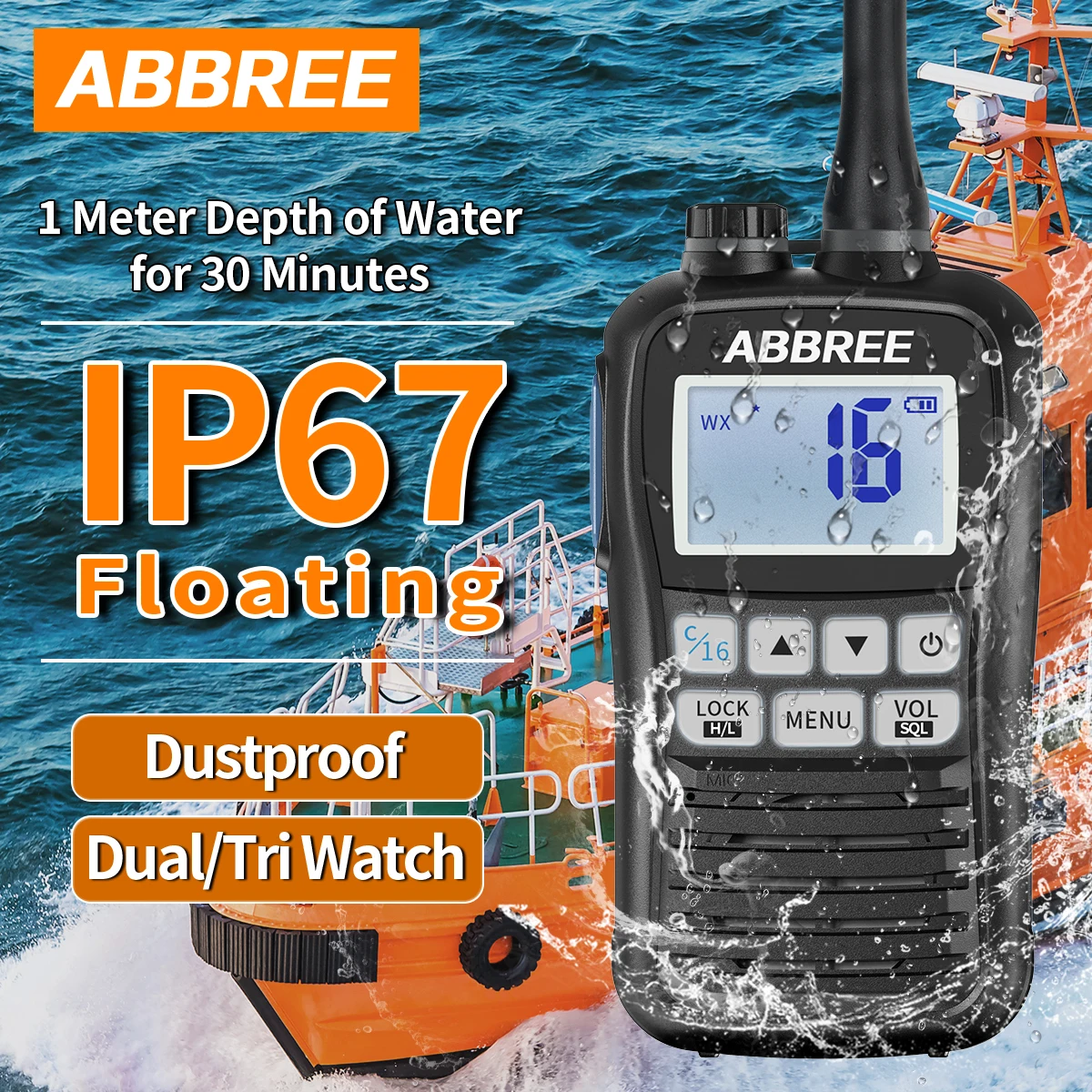 ABBREE-AR-25M-Marine-Radio-Transceiver-Walkie-Talkie-IP67-Waterproof ...