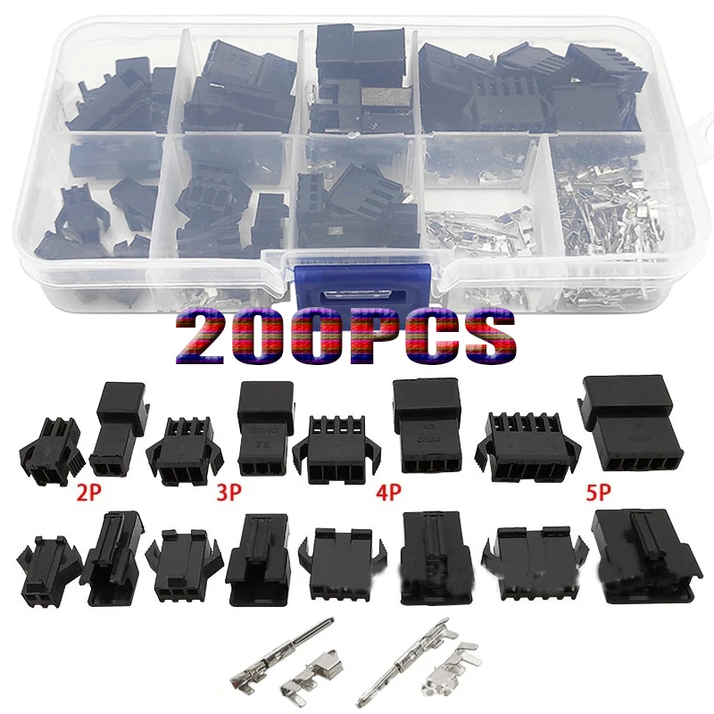 200Pcs-2-54mm-Dupont-Wire-Jumper-Pin-Header-Connector-Housing-Kit-Male ...