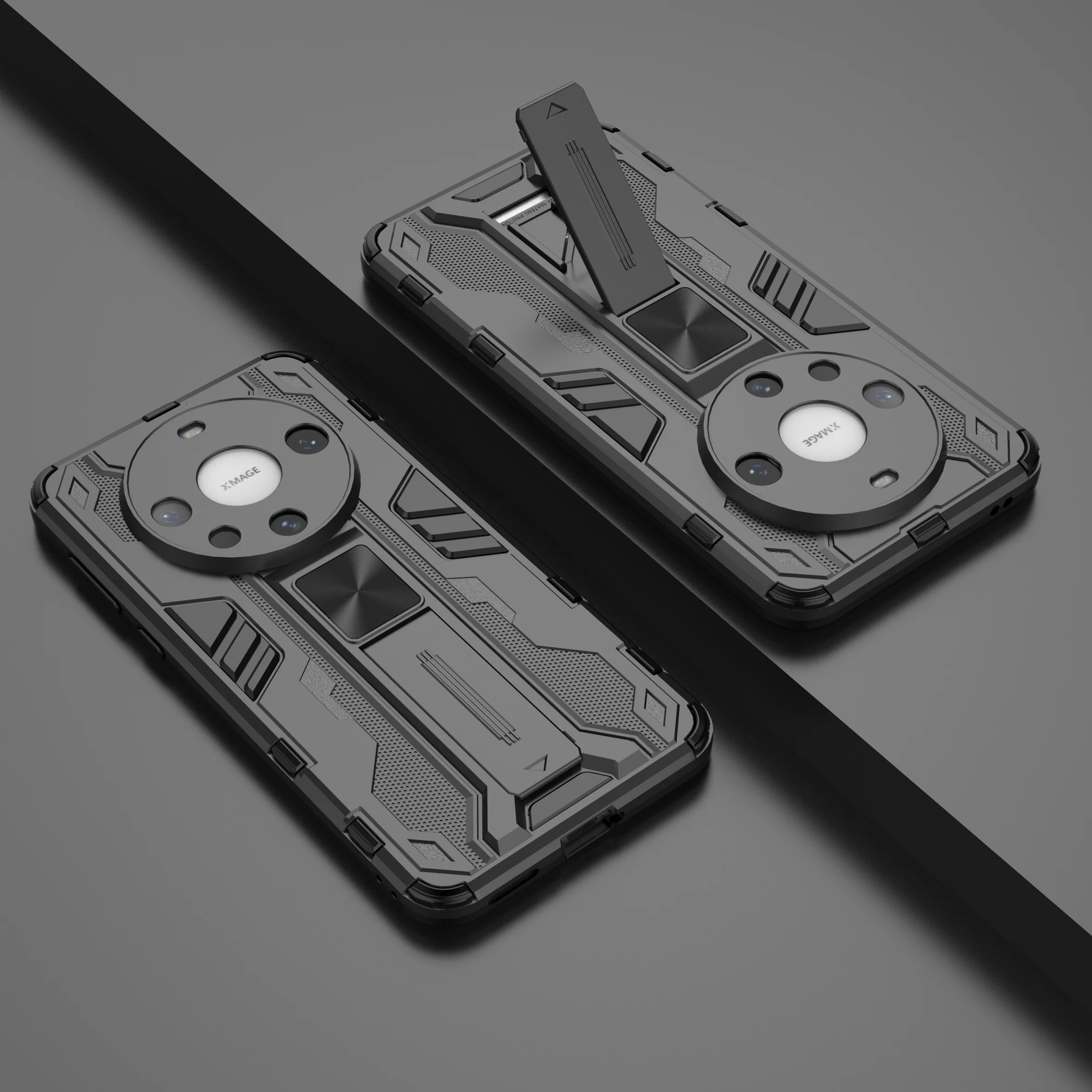 Shockproof Armor Magnetic Case with Holder and Stand - Durable Silicone ...