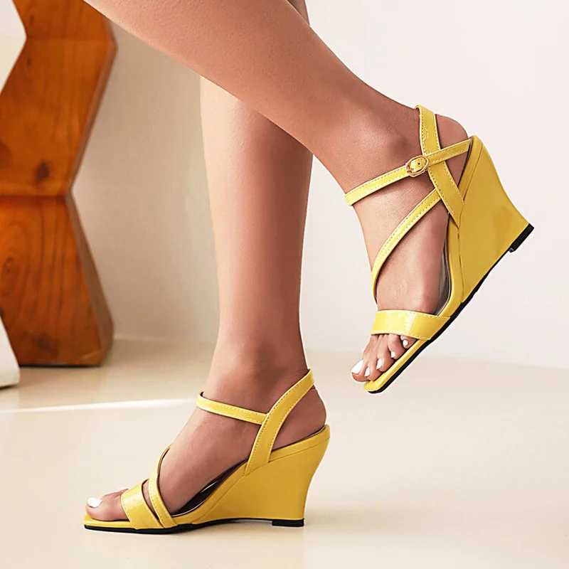 Yellow Wedges Heels