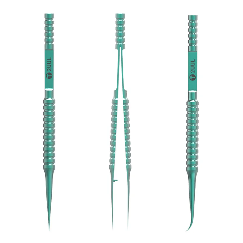 2UUL Titanium Alloy Tweezers BGA IC Chip Flying Wire Repair Forceps ...