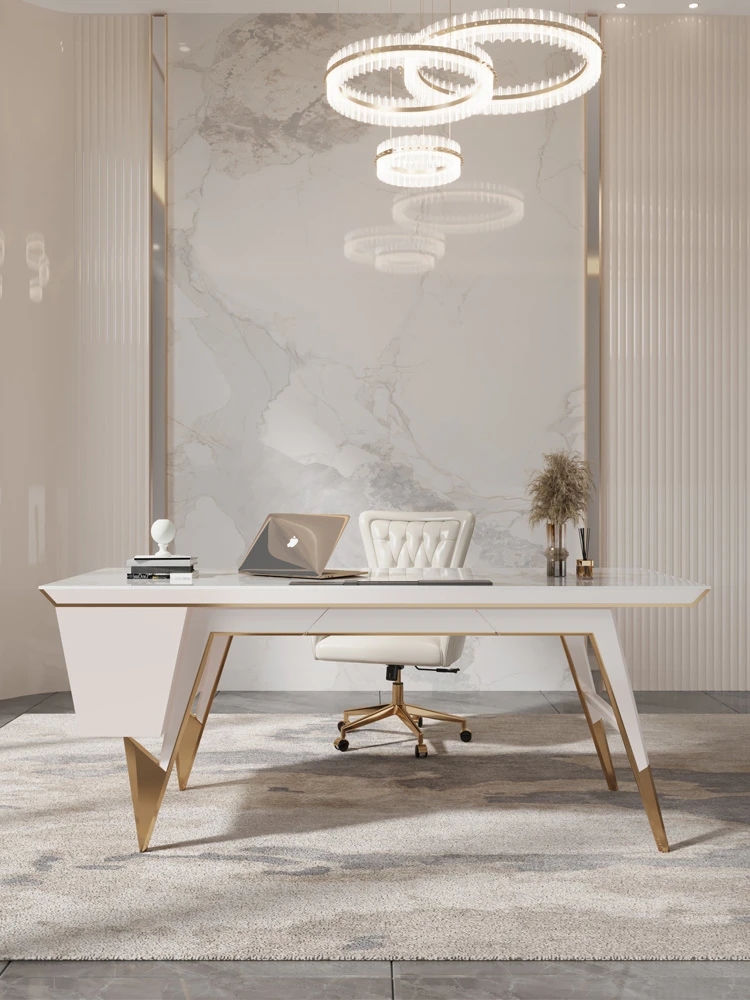 American style slate desk, light luxury modern solid wood Nordic ...