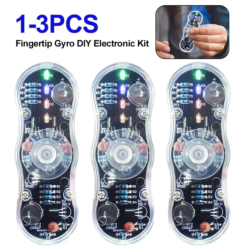 1-3Pcs-LED-Fingertip-Gyro-DIY-Electronic-Kit-Rotating-Gyroscope-POV ...