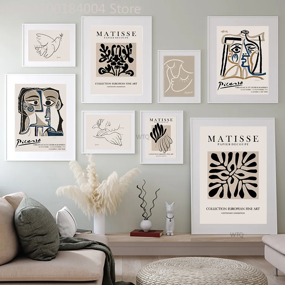 Abstract-Matisse-Picasso-Face-Pigeon-Leaf-Nordic-Posters-And-Prints ...