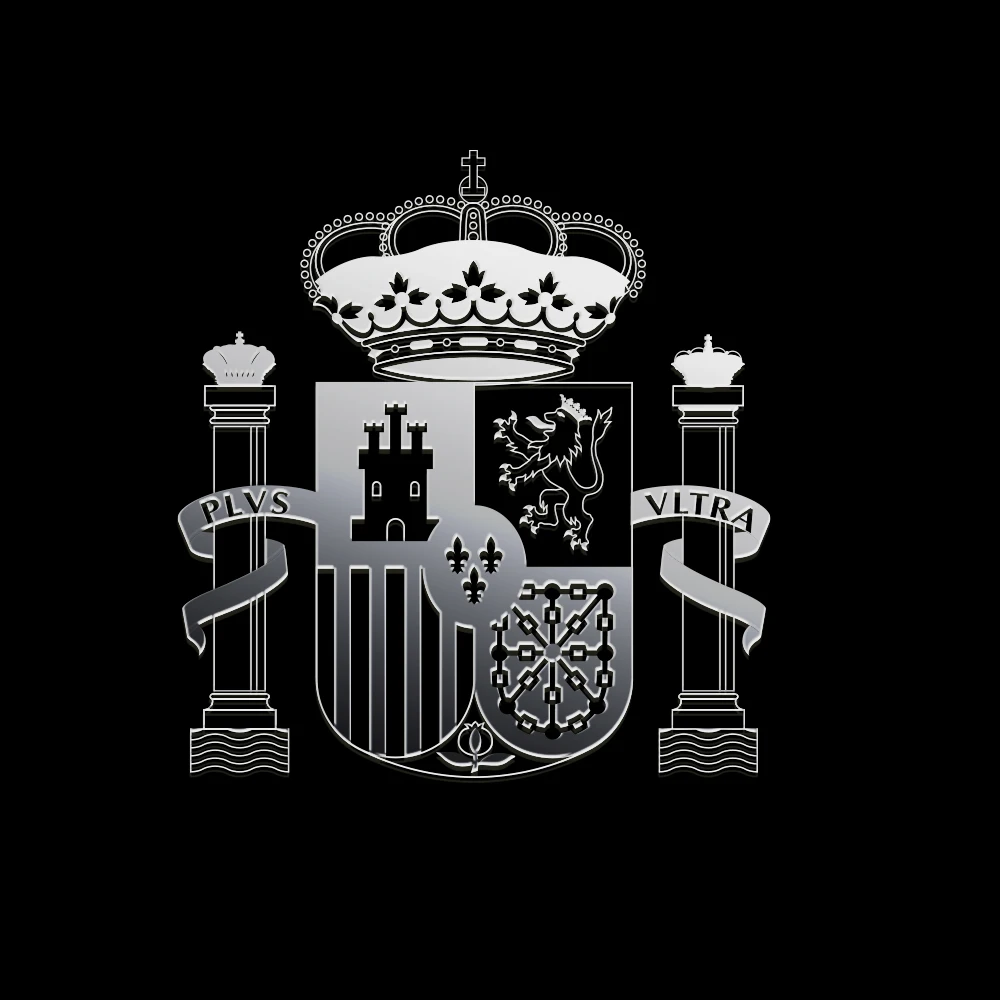 Spanish Flag Crest Black And White