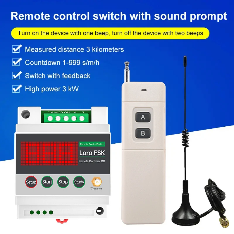 433mhz 5000m Long Range Remote Control Dc9v Lora Rf Wireless ...