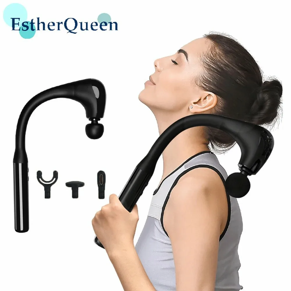 EstherQueen-Handheld-Curved-Handles-Massage-Gun-with-4-Massage-Heads-5 ...