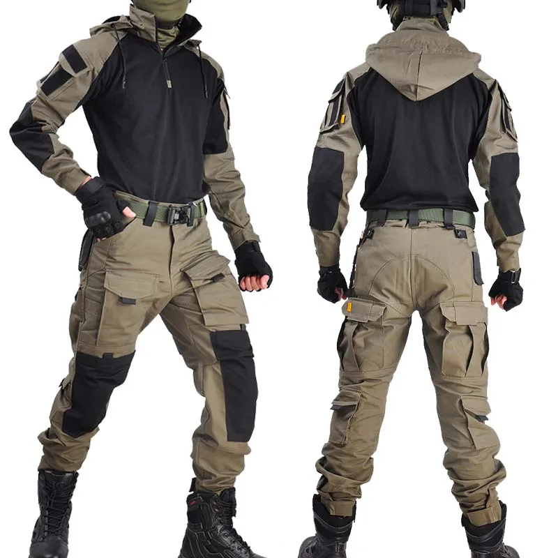 Traje táctico con capucha para hombre, uniforme militar, pantalones del ...