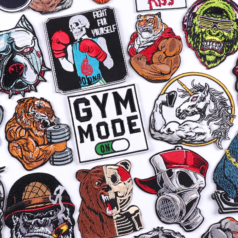 GYM-MODE-Embroidery-Patch-Iron-On-Patches-For-Clothing-Thermoadhesive ...