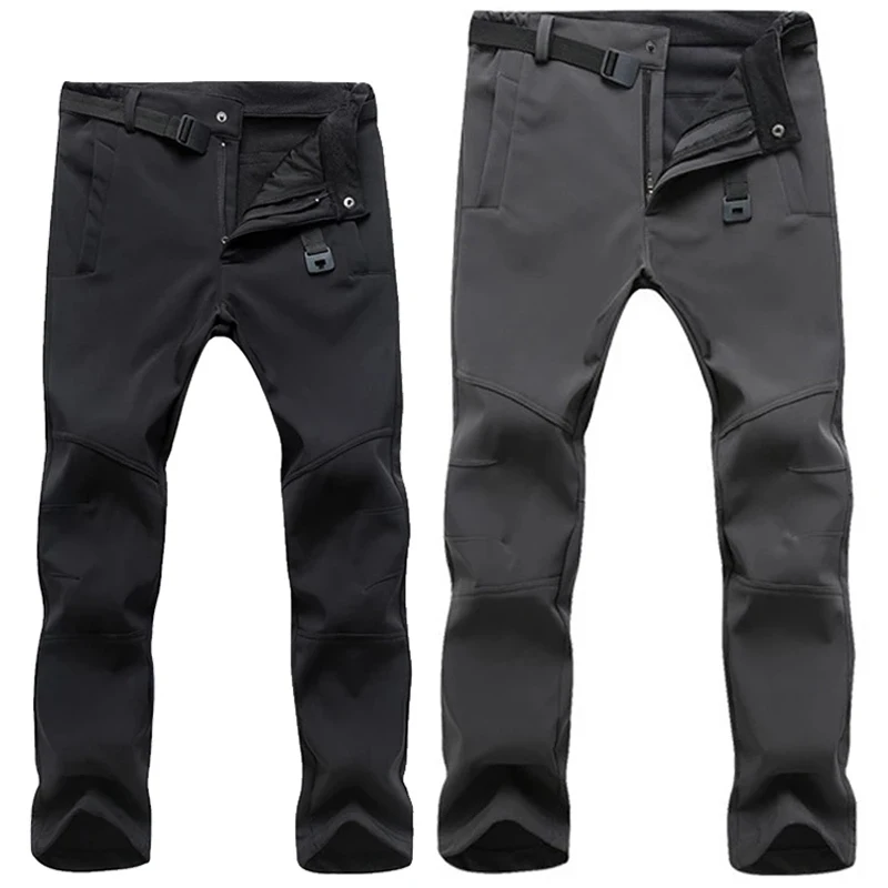 Winter-fleece-pants-men-stretch-wateproof-windproof-softshell-thermal ...