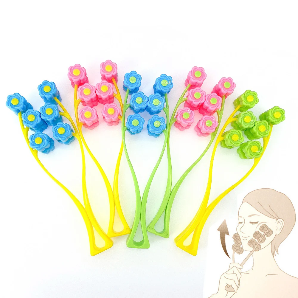 New Facial Massager Roller Portable Flower Shape Anti Wrinkle Face Lift ...