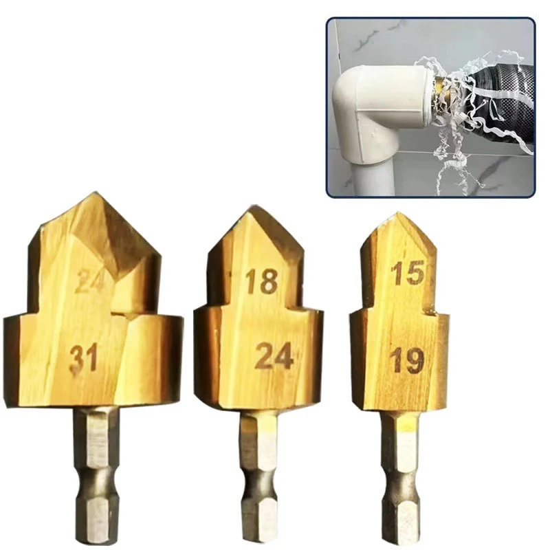 3Pcs-PPR-Lifting-Stepped-Drill-Bit-Hexagon-Shank-Water-Pipe-Connection ...
