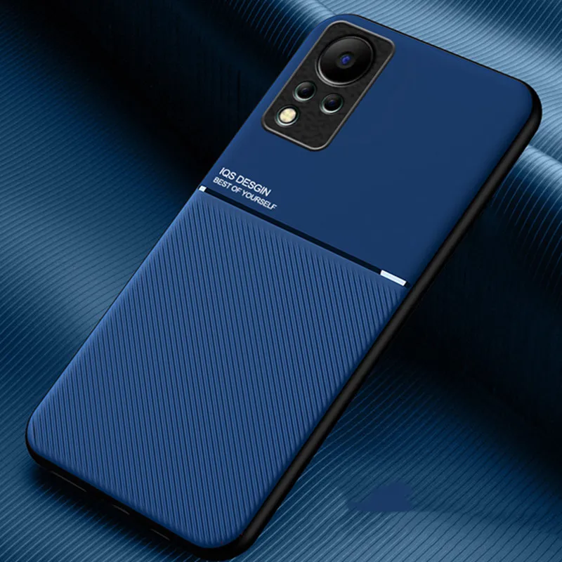 For Infinix Note 11 Note11 Case Car Magnetic Holder Leather Plate Back ...