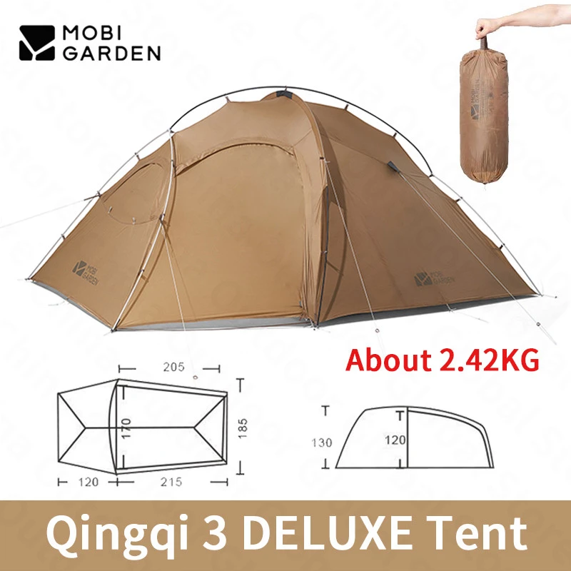 Mobi Garden 3Person Outdoor Camping Tent Portable Folding 20D Silicon ...