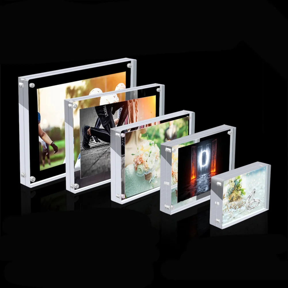 Transparent-Acrylic-Photo-Frame-Magnetic-Poster-Display-Stand-Household ...