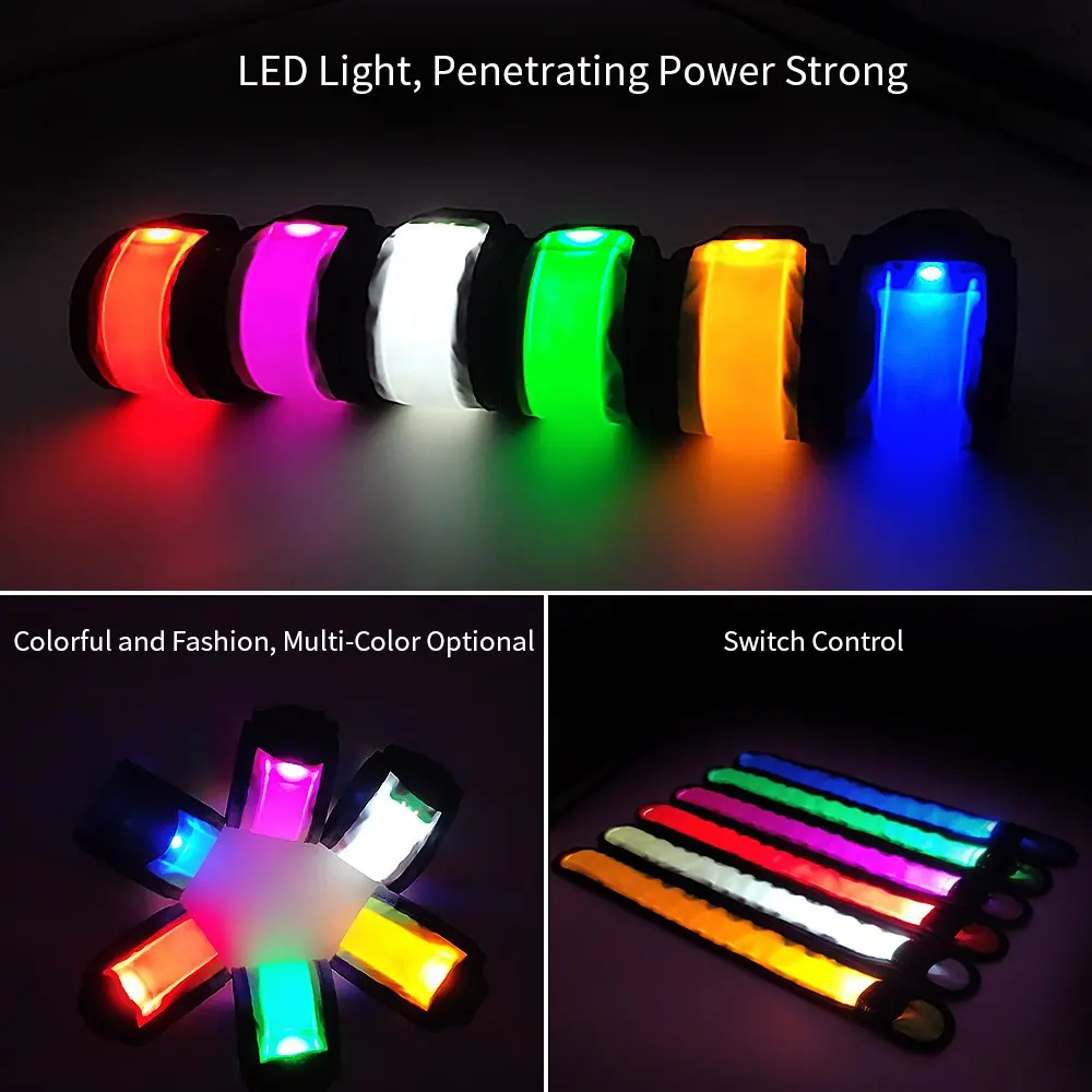 LED-Light-Up-Band-Slap-Bracelets-Night-Safety-Wrist-Band-for-Cycling ...