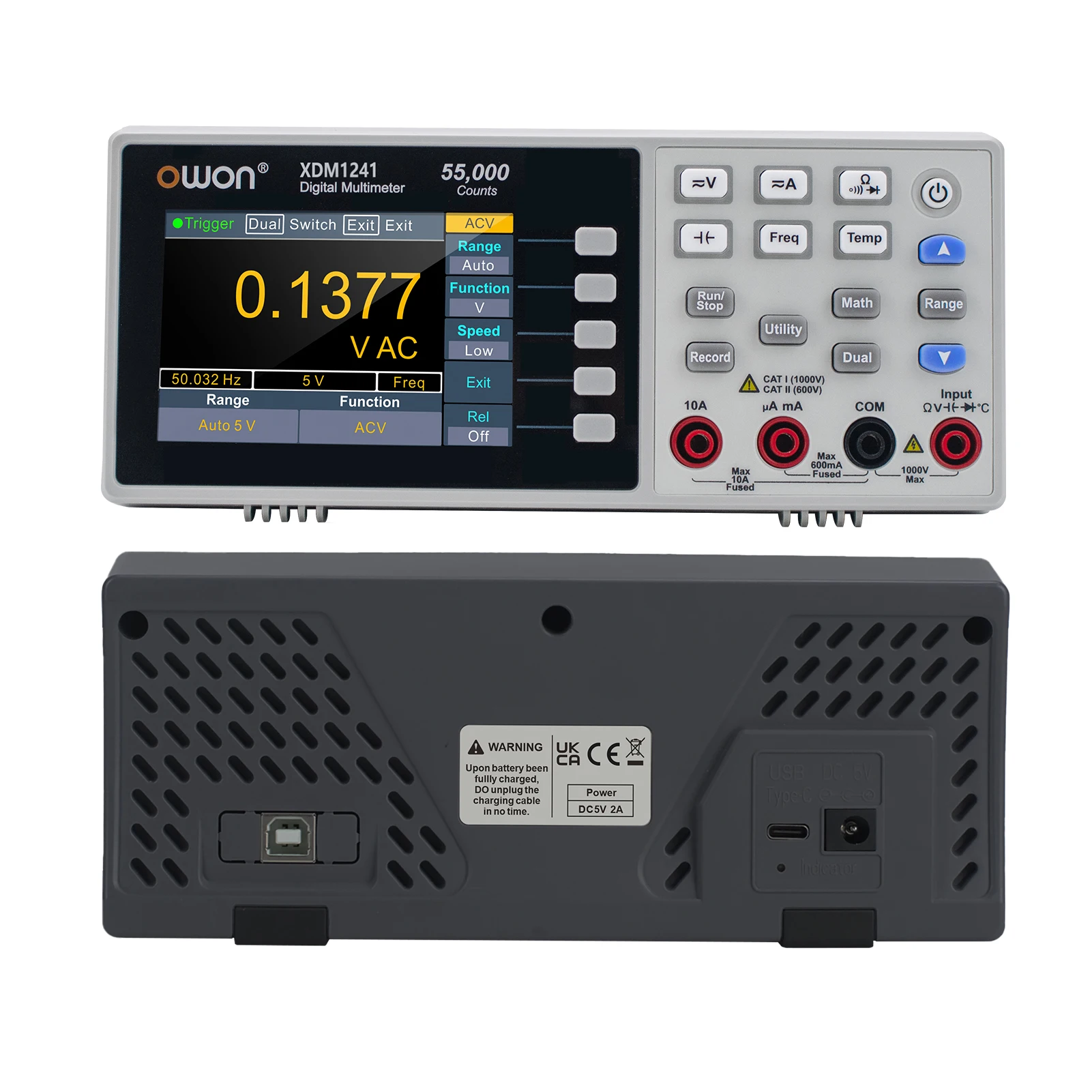 Owon-XDM1241-Mini-Desktop-Digital-Multimeter-Rechargeable-55-000-Counts ...