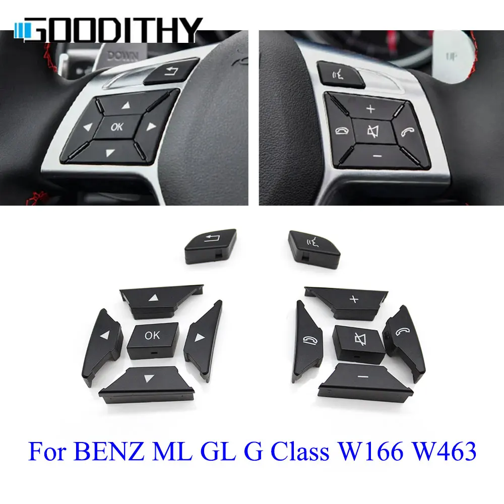 Interior-Left-Right-Steering-Wheel-Buttons-Cover-Control-Switch-Trim ...