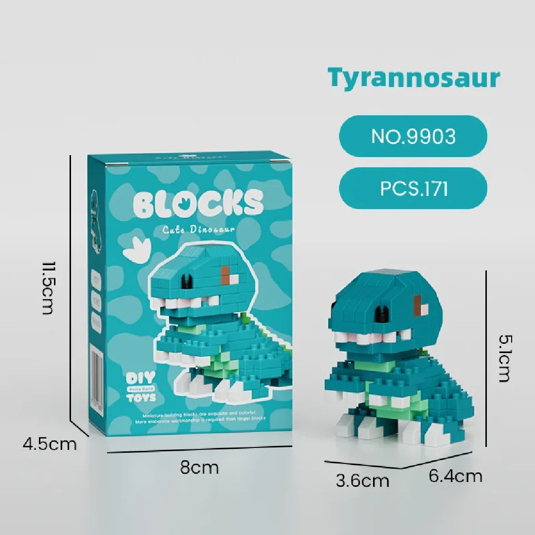 Bloques de construcción de la serie de dinosaurios Kawaii, modelo de ...