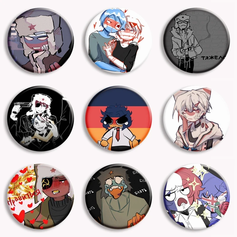 Countryhuman-Fan-Art-Button-Pin-Funny-Anime-Cartoon-Brooch-Badge-For ...