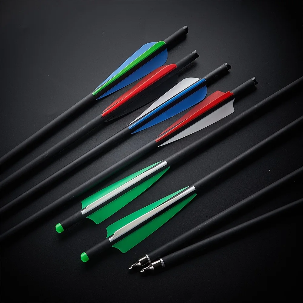 12pcs 20" Inch Crossbow Mixed Carbon Arrow 8.8mm 125grain Removable ...