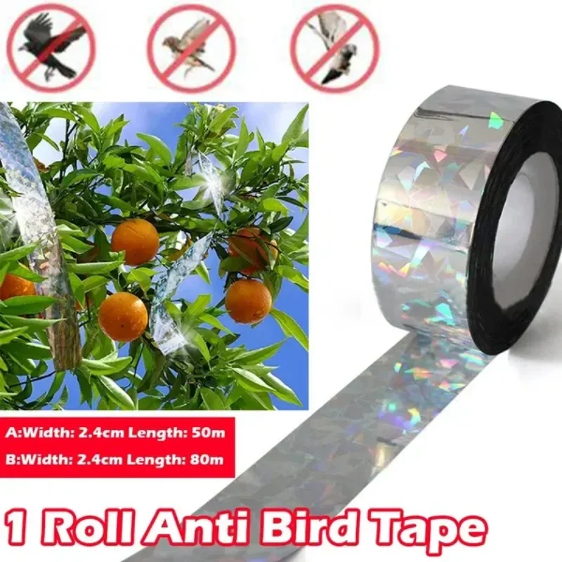 50-80m-Garden-Bird-Repellent-Tape-Anti-Bird-Reflective-Deterrent-Tape ...