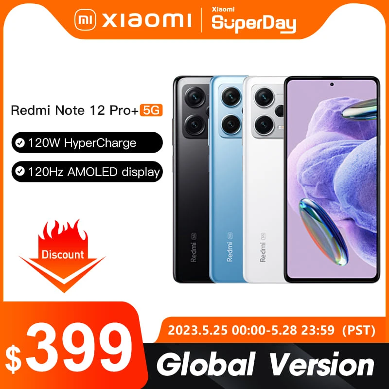 Global Version Xiaomi Redmi Note 12 Pro Plus 5g Smartphone 8gb+256gb 200mp Ois Camera 120hz ...