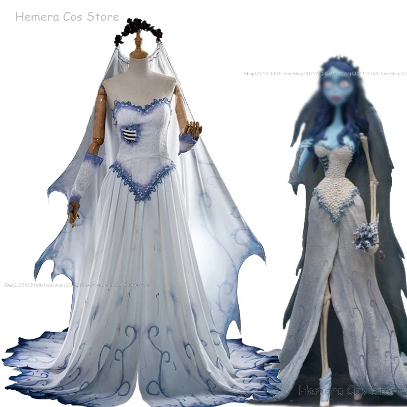 Corpse-Masquerade-Bride-Emily-Cosplay-Fancy-Dress-Costume-Wig-Zombie ...