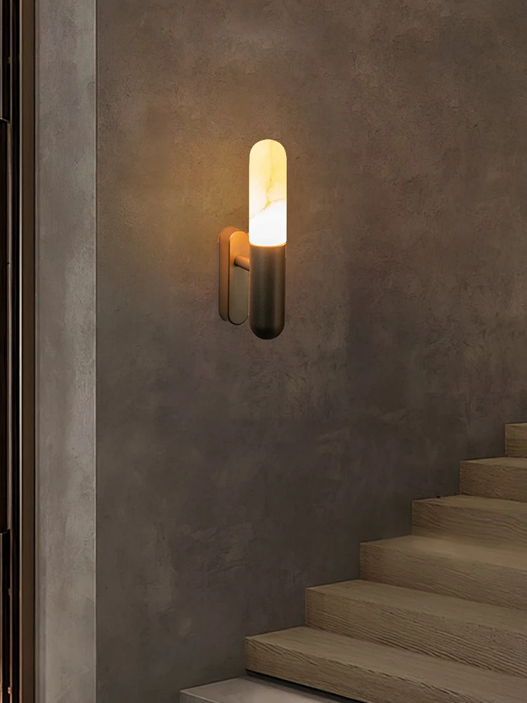 Marble Wall Sconce Staircase Hallway Natural Stone Pattern Living Room ...