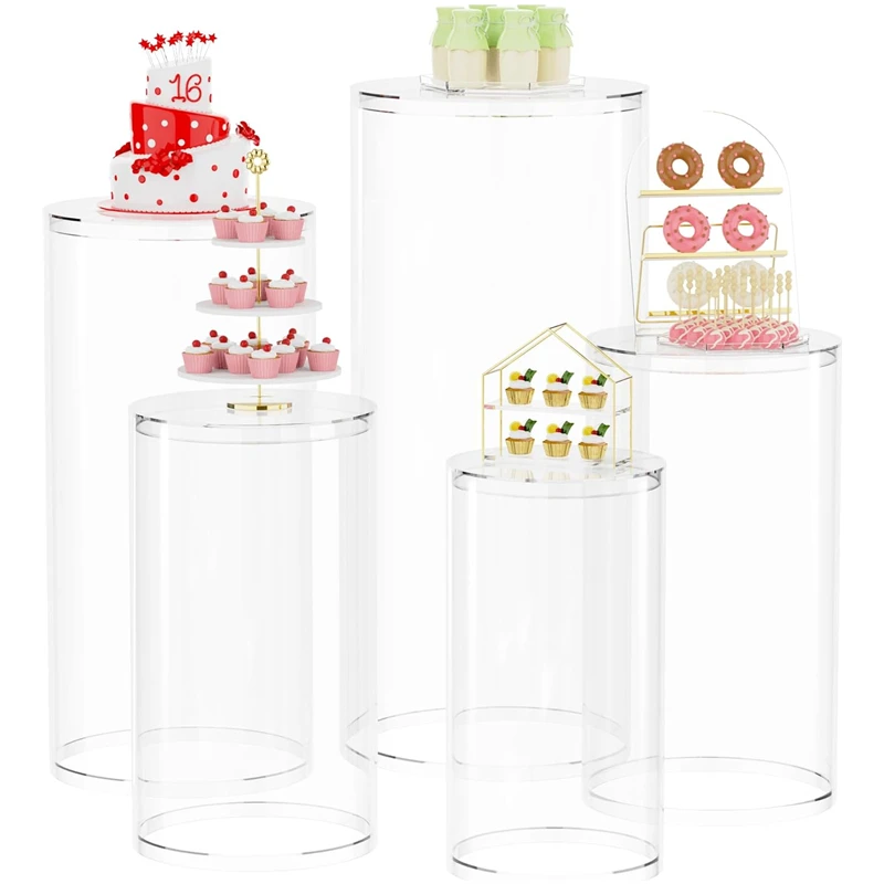 Cylinder-Stands-for-Party-Clear-5Pcs-Cylinder-Pedestal-Stand-Round ...