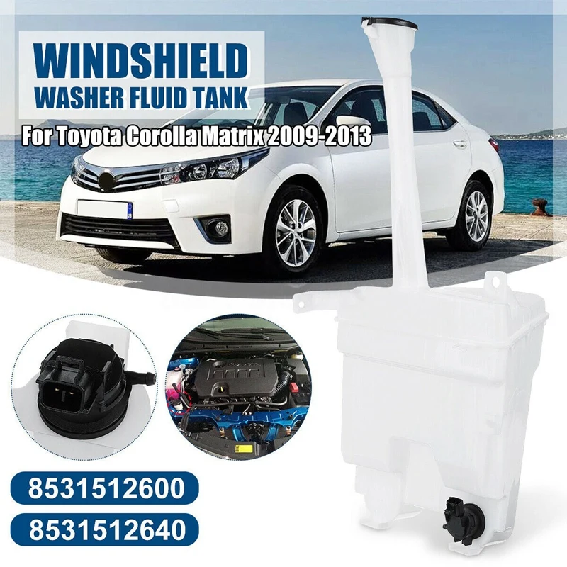 Windshield Washer Fluid Reservoir Tank + Motor for Toyota Corolla ...