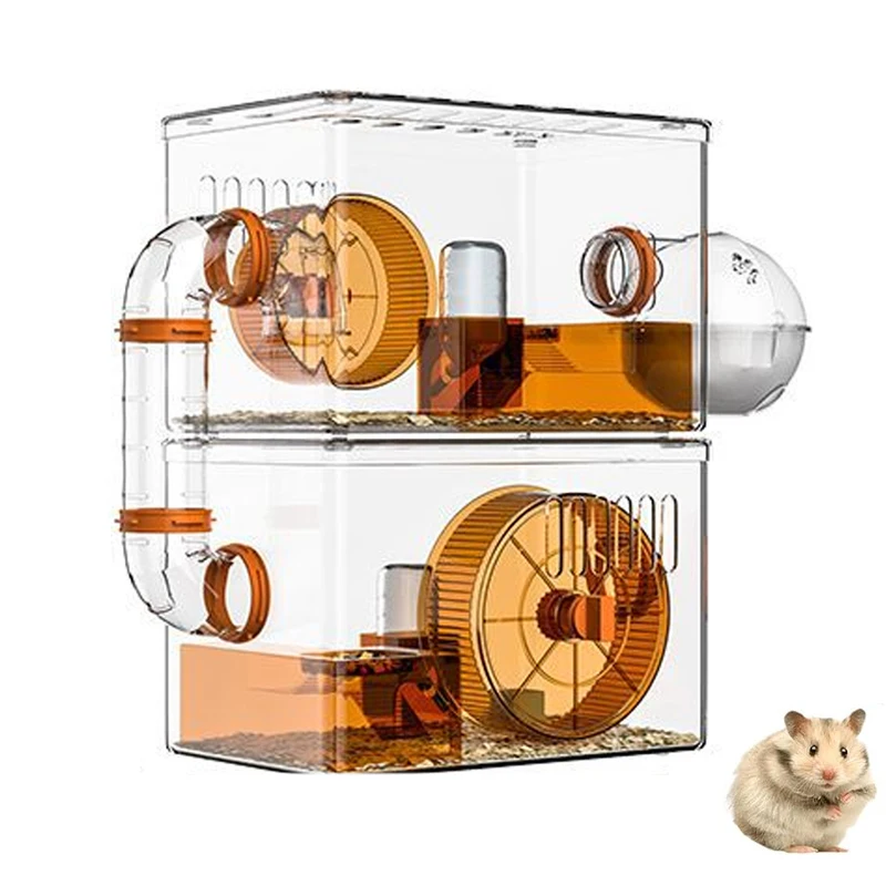 Transparent-Hamster-Cages-Breathable-Guinea-Pig-Small-Animal-Cage ...