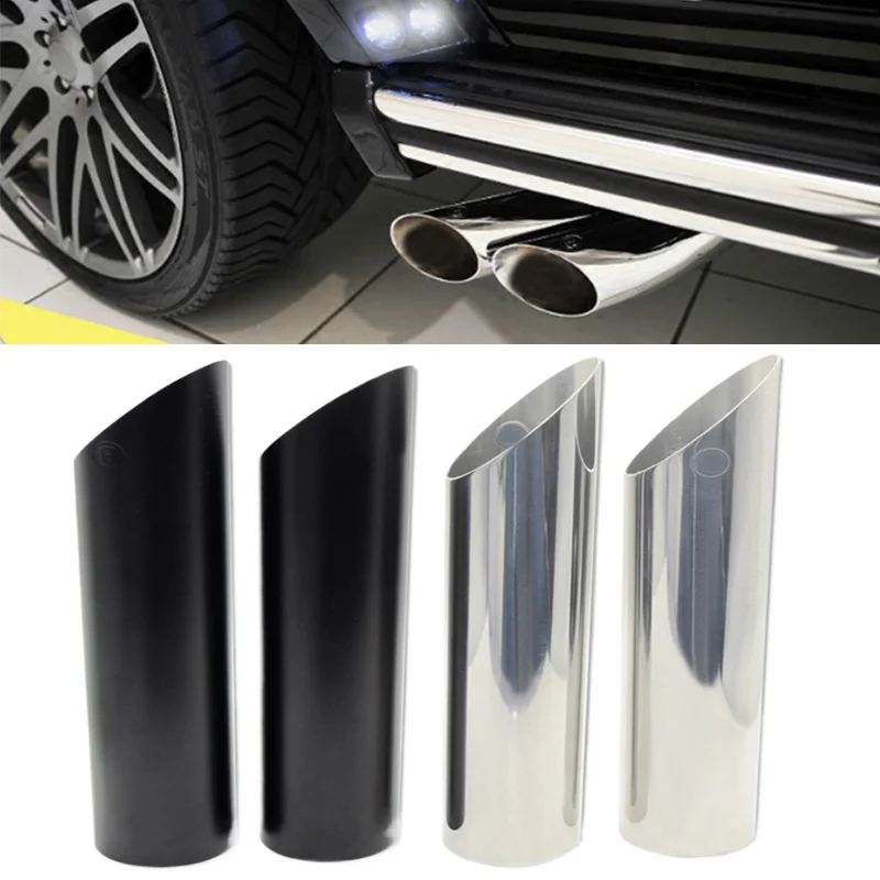 1-PCS-Stainless-Steel-Glossy-Black-Car-Exhaust-Tailpipe-Muffler-Tip-For ...