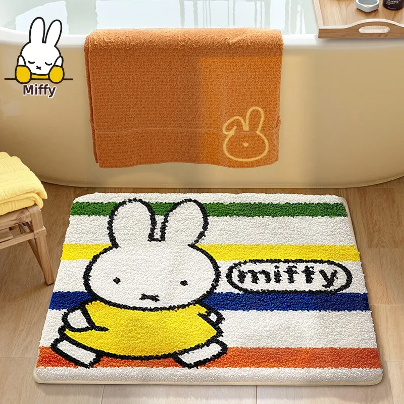Kawaii Miffy Rabbit Floor Mat Bathroom Strong water absorption floor ...