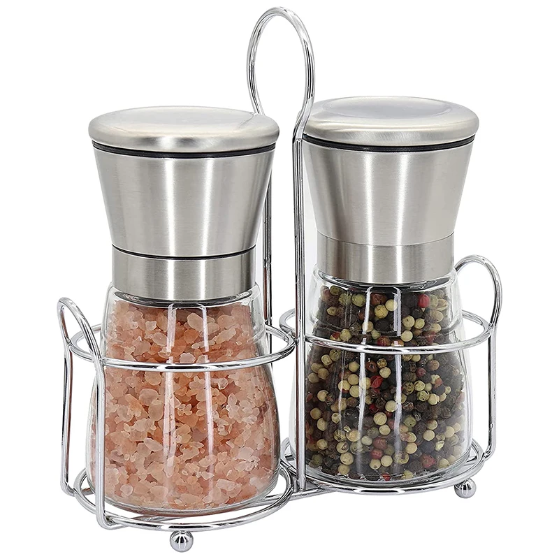 Salt-and-Pepper-Grinders-Refillable-Stainless-Steel-Spice-Grinder ...