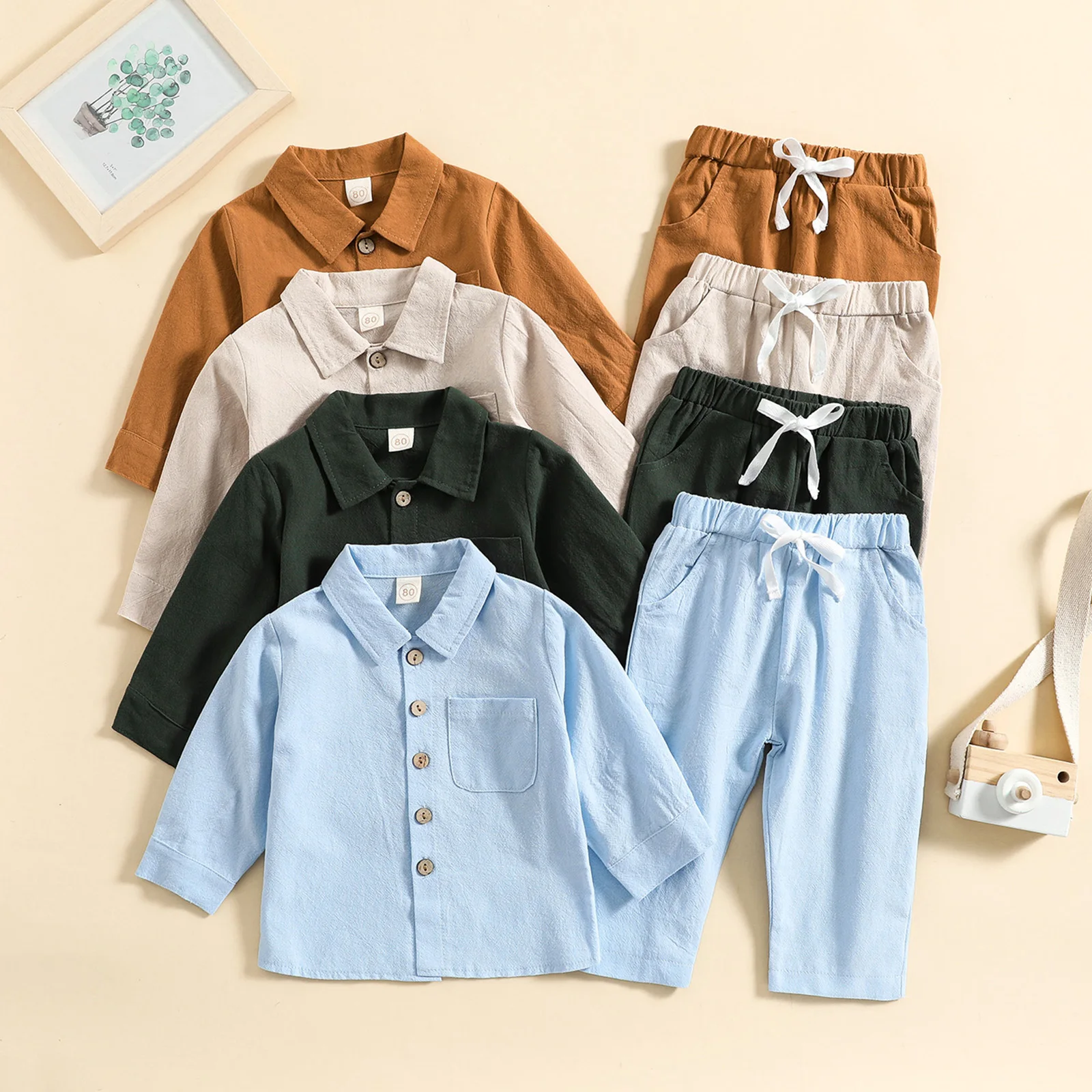 Kids Boys Clothing Sets 1-4 Years Autumn Cotton Children Boys Button ...