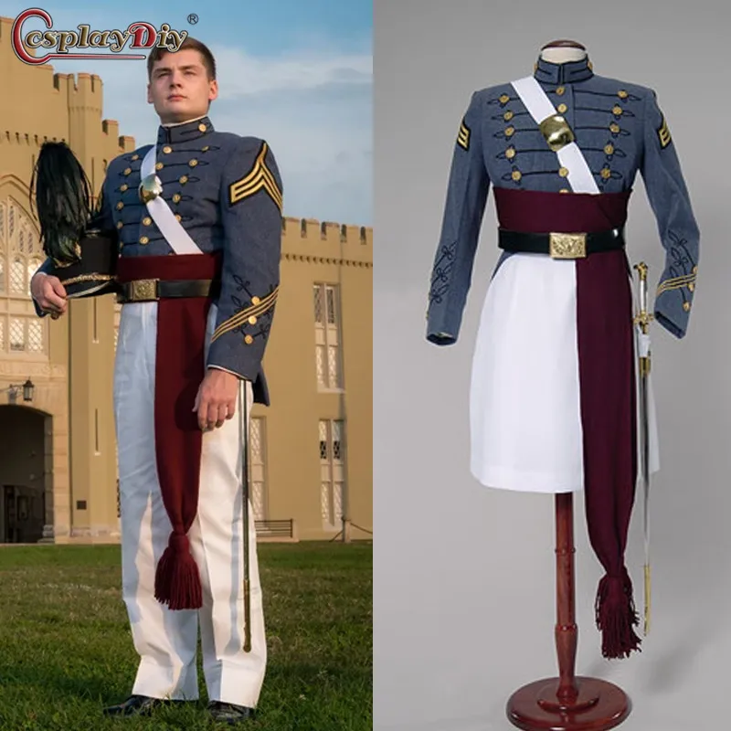 Cosplaydiy-Military-Cadet-Uniform-with-coatee-and-white-Skirt-Pants-for ...