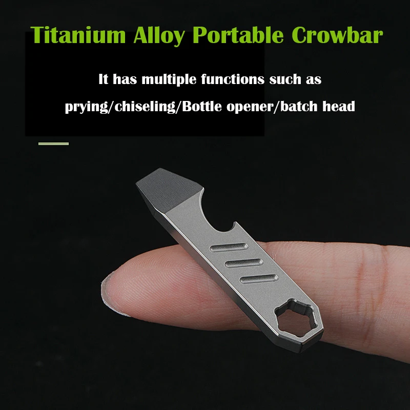 TC4 Titanium Alloy Crowbar Bottle Opener Hexagon Wrench EDC Outdoor ...