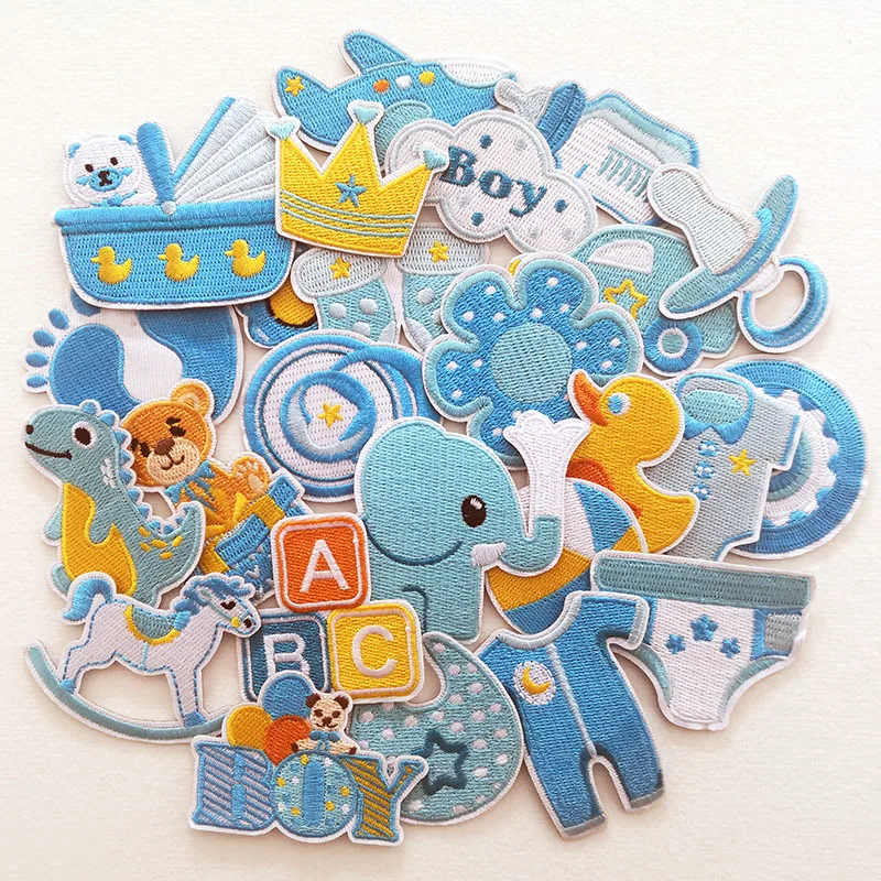 25pcs-lot-Blue-Baby-Boys-Patches-Iron-on-for-Clothes-Child-Cute ...