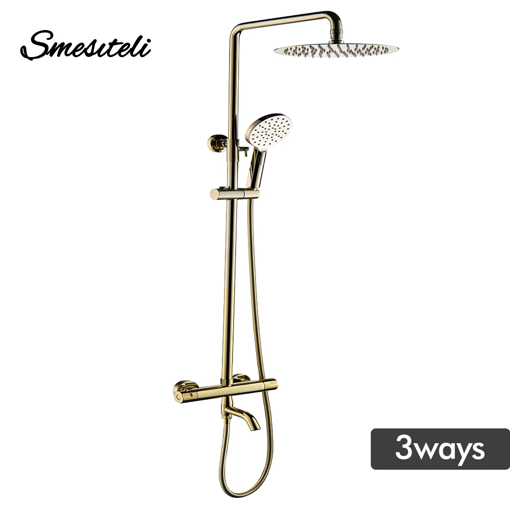 Shower-System-Bathroom-Faucet-Brushed-Gold-Thermostatic-Three-Function-Shower-Set-With-Spout ...
