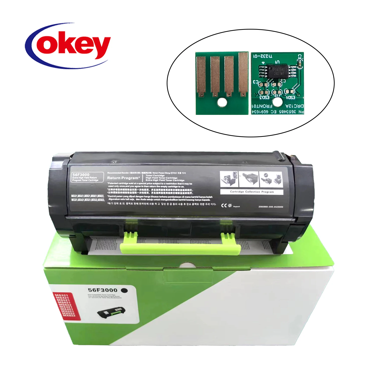 Cartucho de tóner compatible MS621 MS622 56F4000 56F4H00 56F4X00 ...