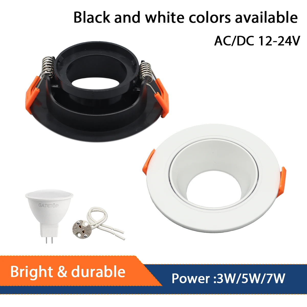 1-10pcs-12V-24V-Ceiling-Spotlight-Angle-Adjustable-LED-Downlight-for ...