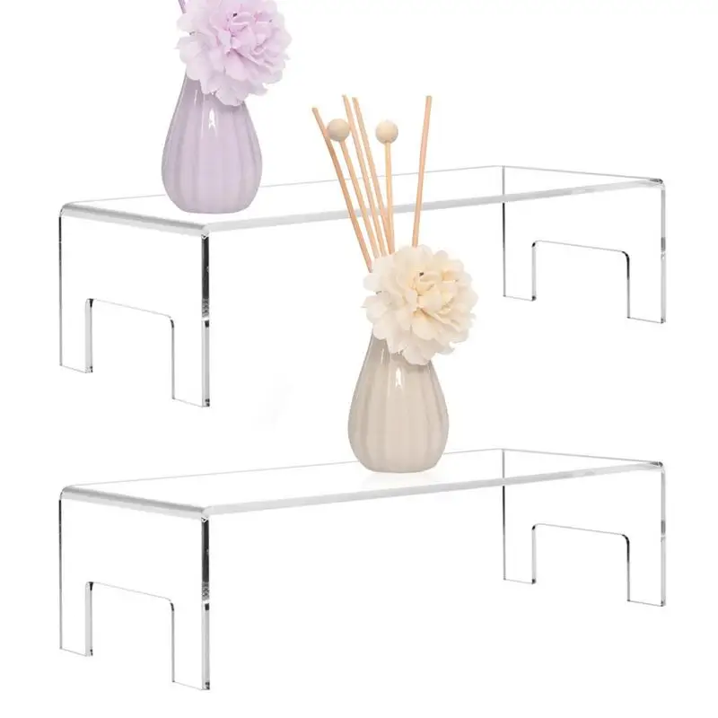 2-Pcs-Clear-Display-Riser-Rack-Multifunctional-Shoes-Ladder-Display ...