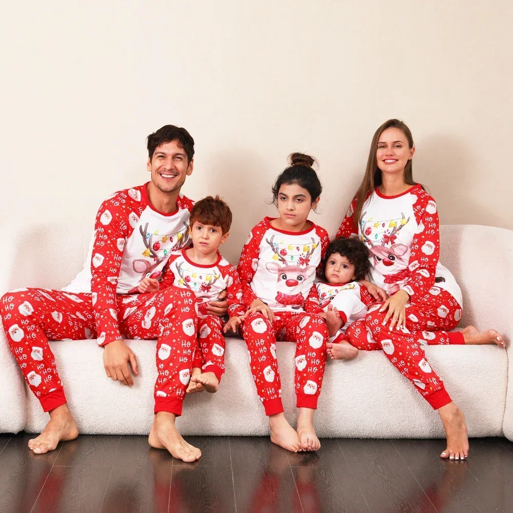 Family-Christmas-Pajamas-Set-2024-New-Cartoon-Elk-Pattern-Sleepwear ...