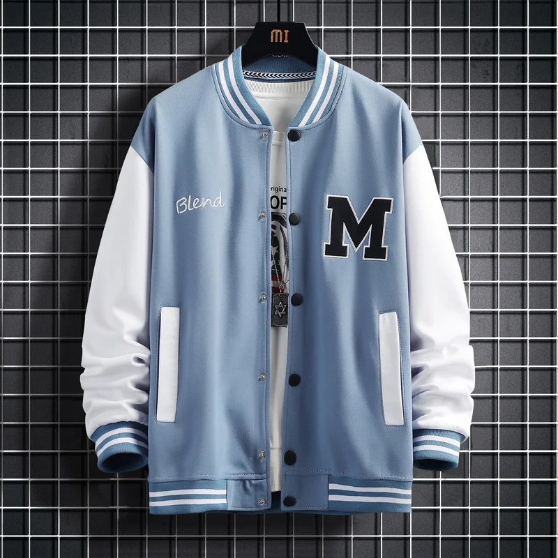 American-Baseball-Jersey-Mens-M-Letter-Print-Jackets-Hip-Hop-Patchwork ...