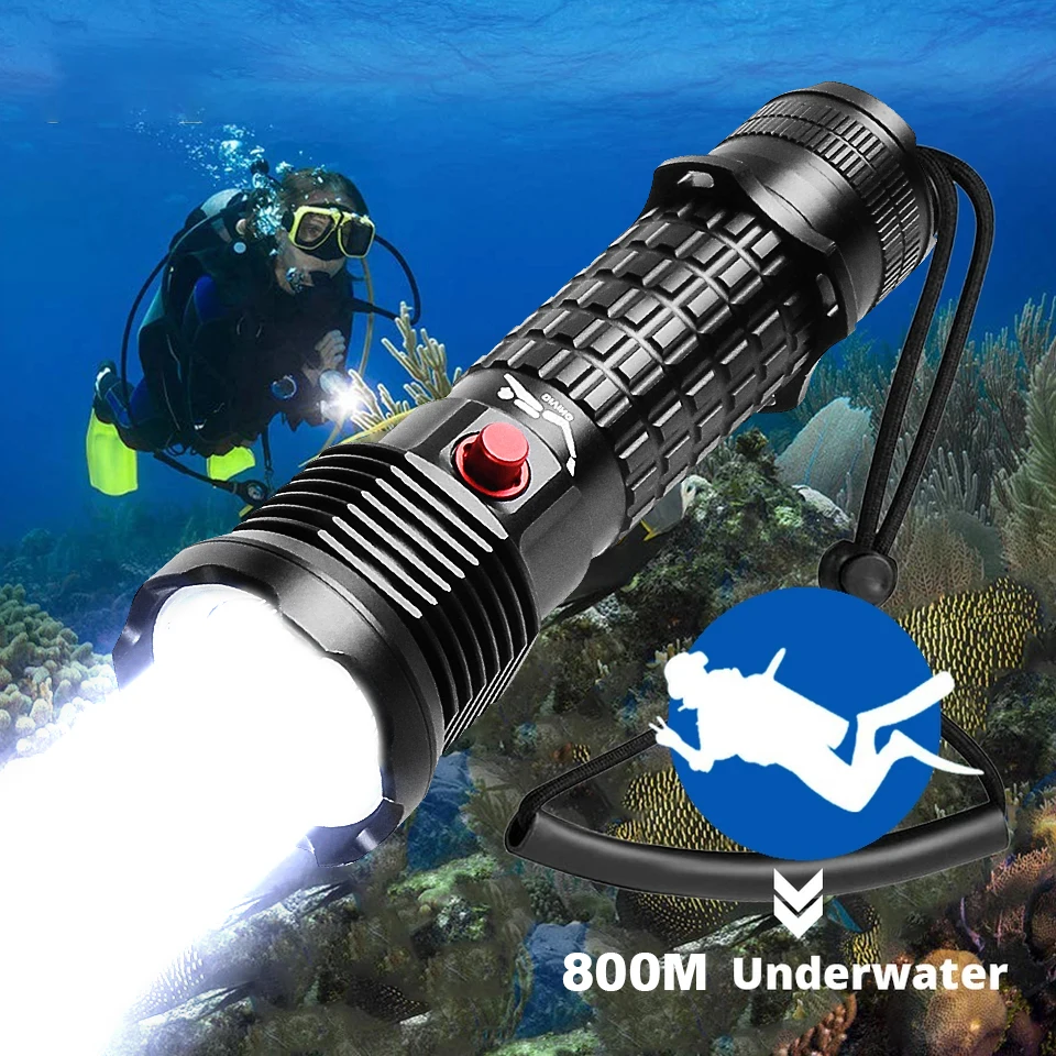 Professional-Spearfishing-Hunting-Scuba-LED-Diving-Flashlight-26650 ...