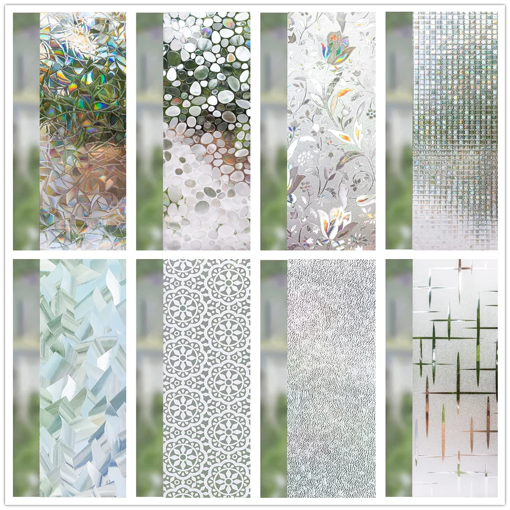 Window Privacy Film Static Glass Window Clings Vinyl 3D Window Decals ...